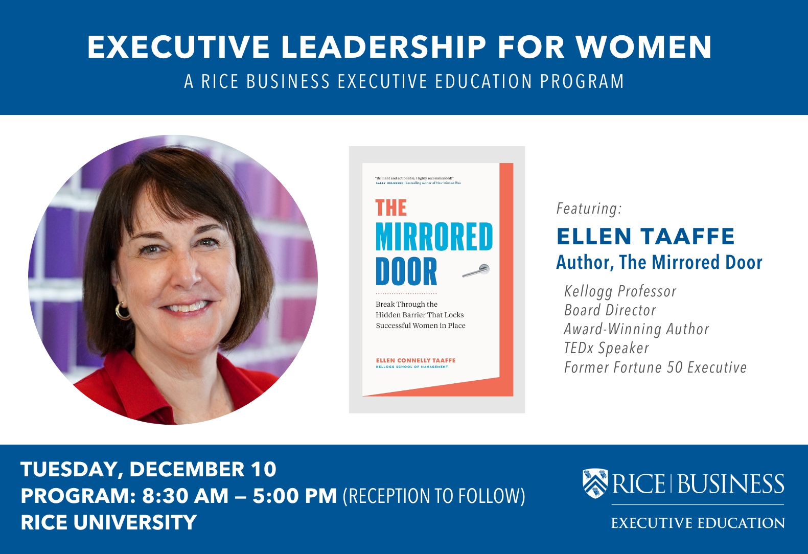 Inaugural Executive Leadership for Women Program | The business school at Rice University (Rice ...